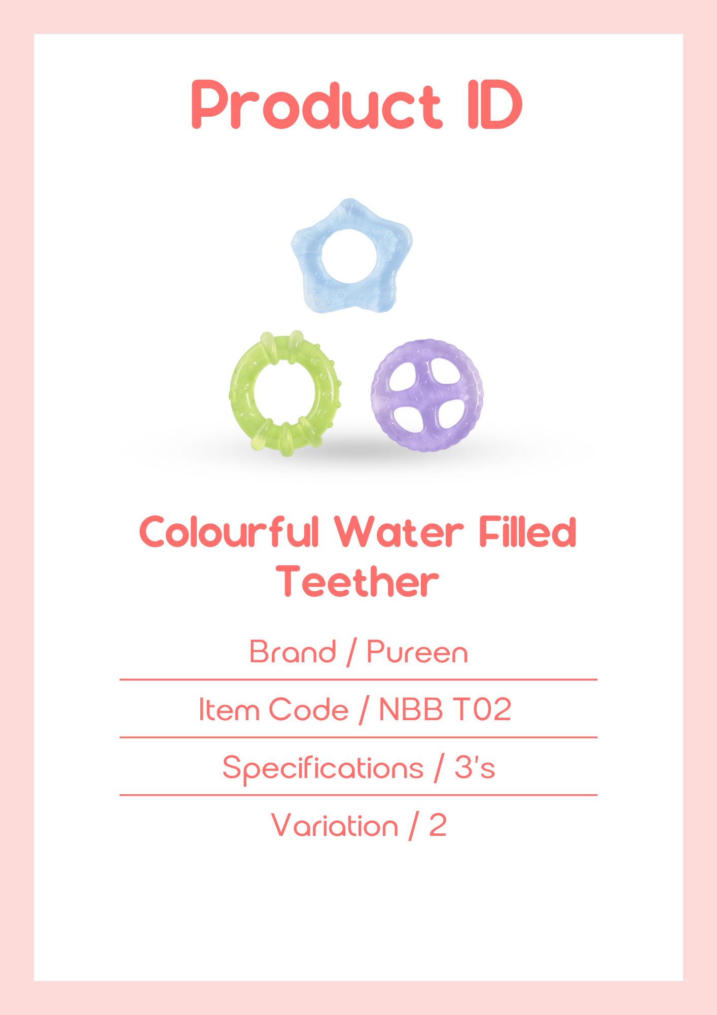 Pureen Colourful Water Filled Teether (3s) NBB T02 | Shopee Malaysia