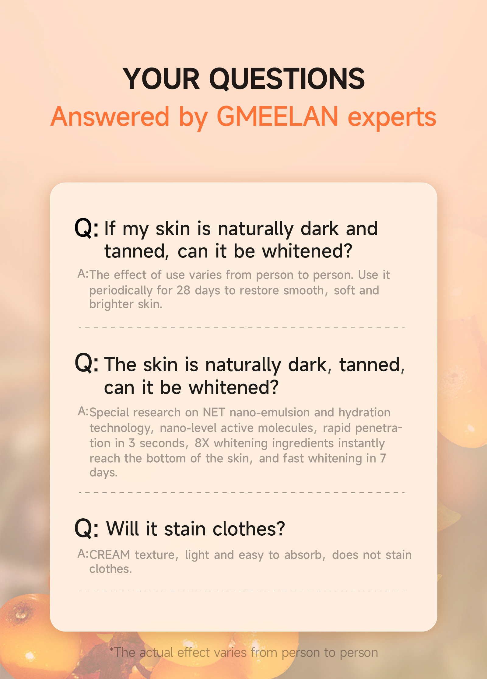 GMEELAN Skincare Set Orange Face Scrub Exfoliating Brightening Gel ...