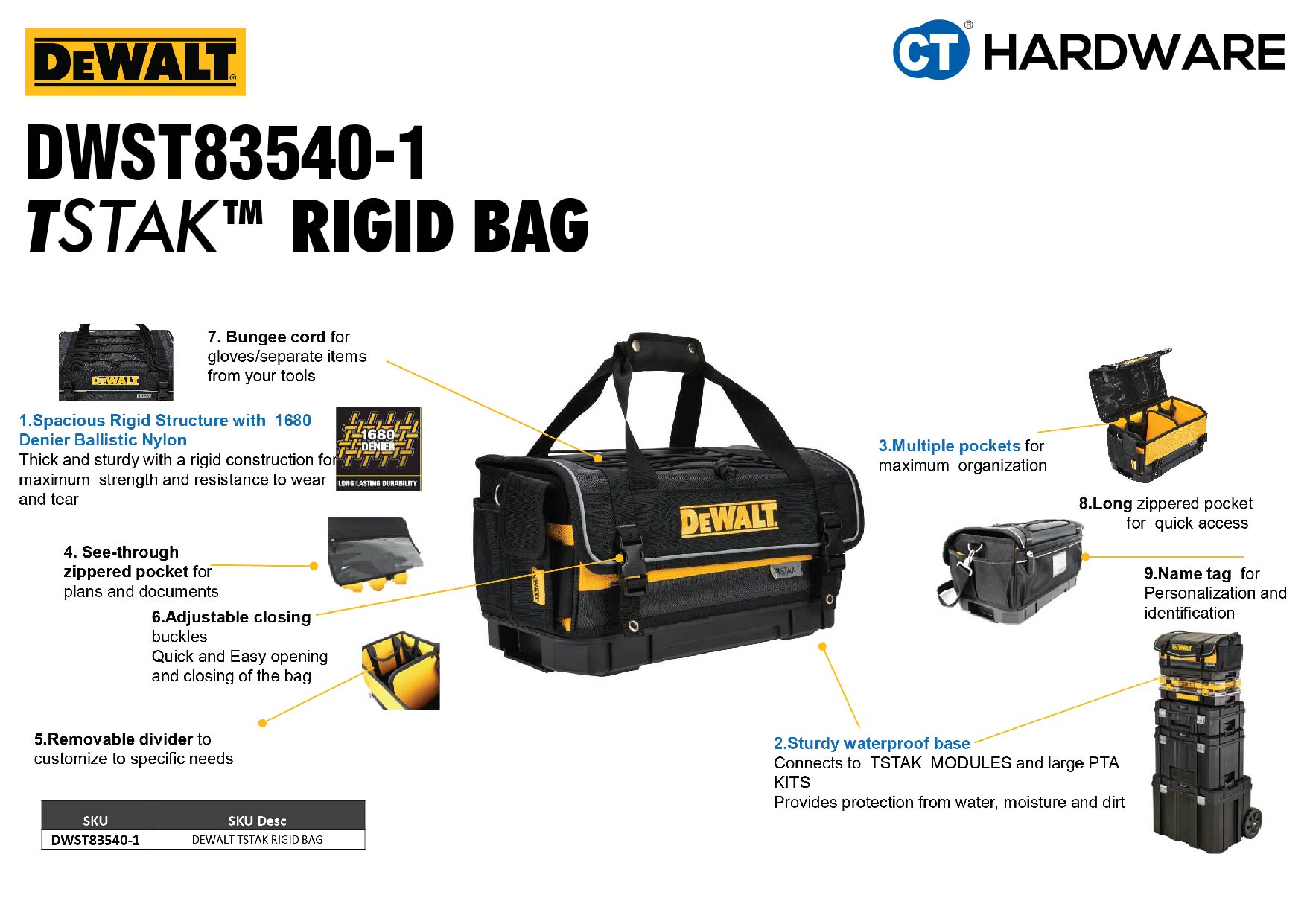 Dewalt TOUGHSYSTEM® 2.0 | TSTACK Soft Fabric Tool Bag | Storage Range ...