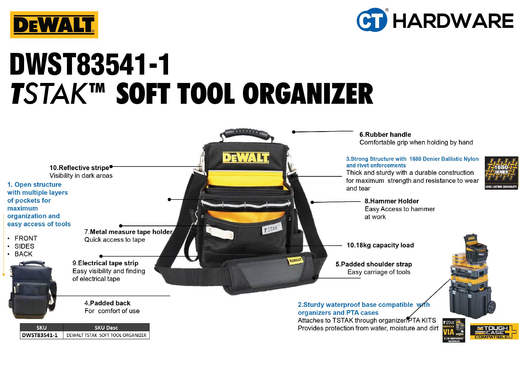 Dewalt TOUGHSYSTEM® 2.0 | TSTACK Soft Fabric Tool Bag | Storage Range ...