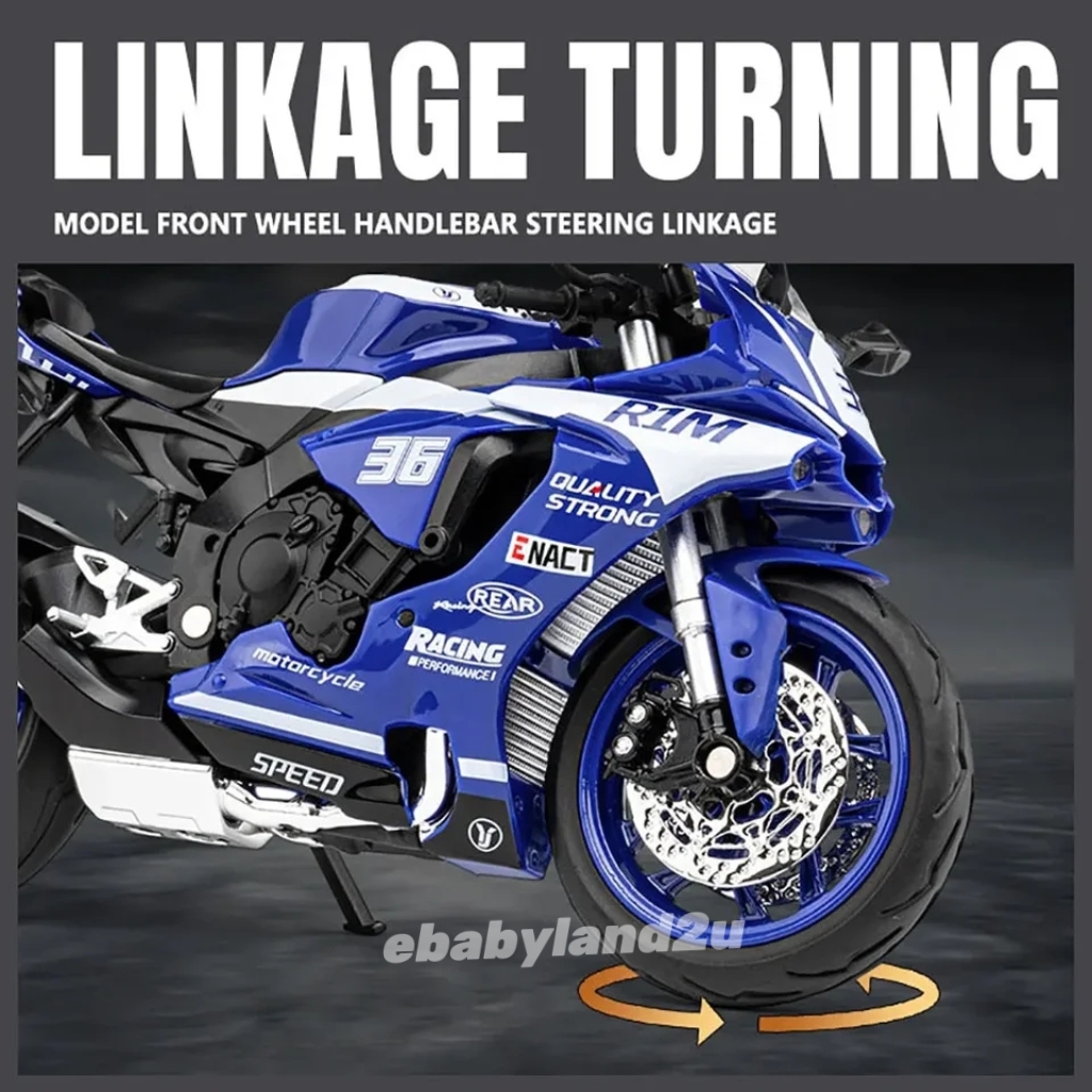 Die Cast Motor Yamaha R1M Scale 1:12 #9 #36 Diecast Motor Vehicle ...