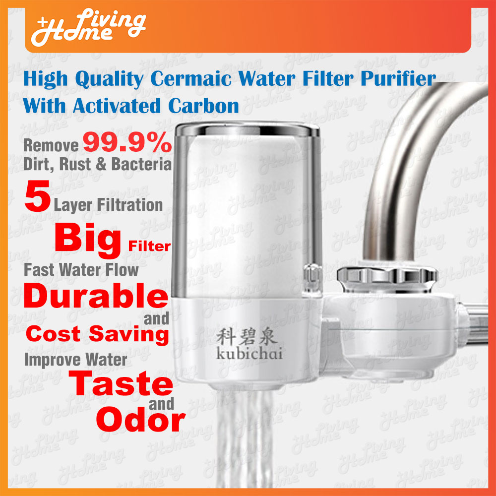Ceramic Water Tap Filter Purifier With Activated Carbon Penapis Air ...