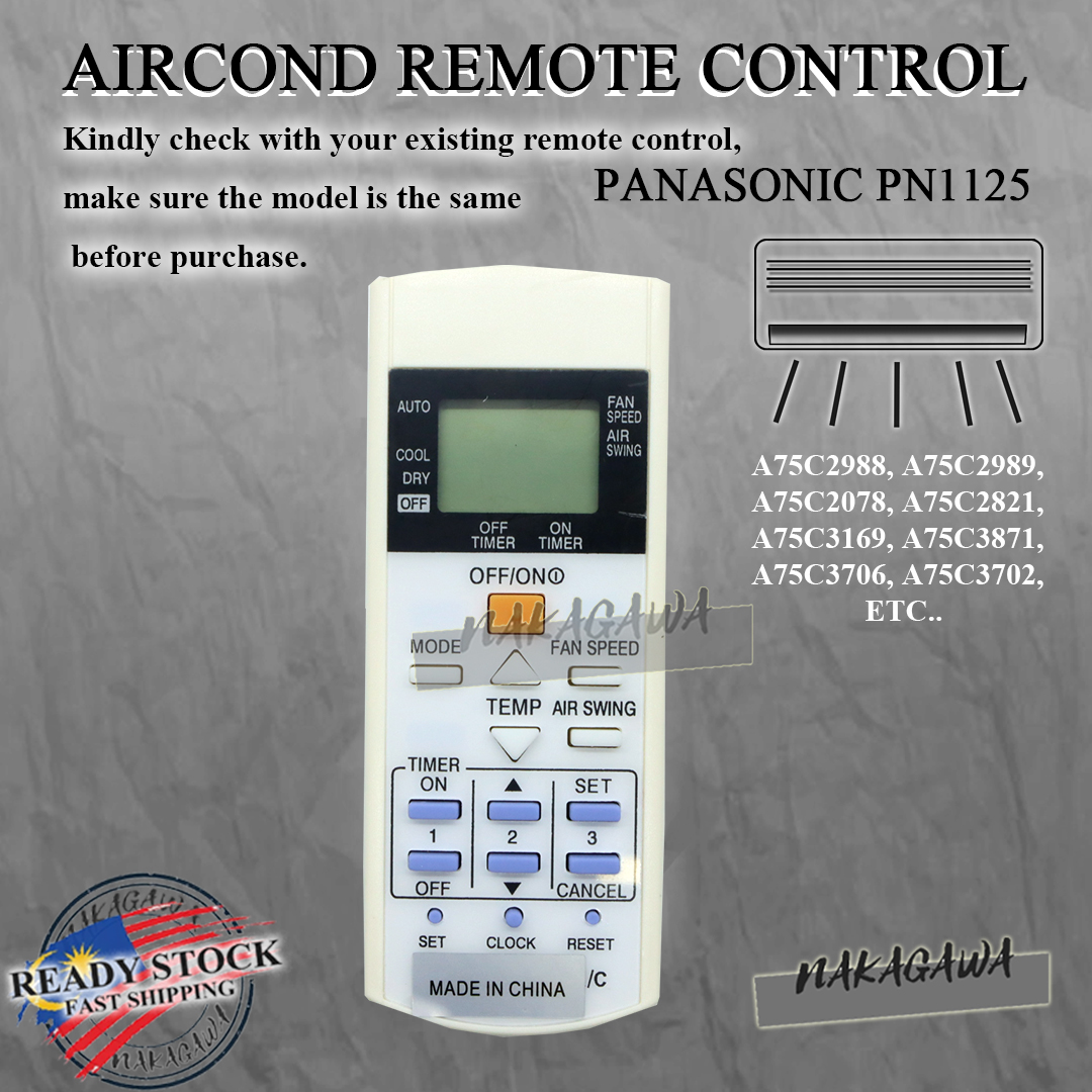 PANASONIC AIR COND REMOTE CONTROL REPLACEMENT ( A75C2817 A75C2913 ...