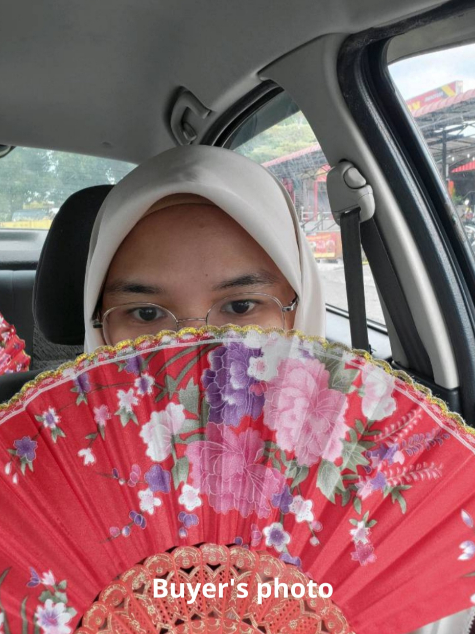 Elegant Chinese Foldable Hand Fan - Unique Floral Design | Kipas Tangan ...