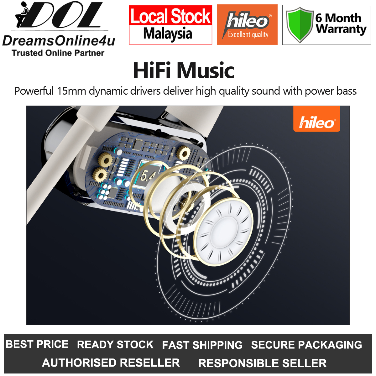 hileo hi77 Open-Ear Air Conduction Bluetooth 5.4 ENC Noise Cancellation Sweat-proof Wireless ...