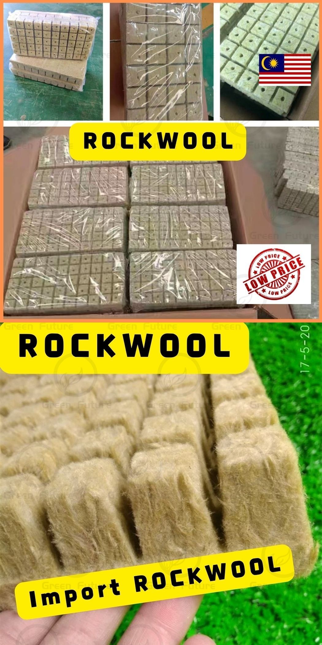 Rockwool Hydroponic Aquaponic Seed Germination Rock Wool Semai Benih ...