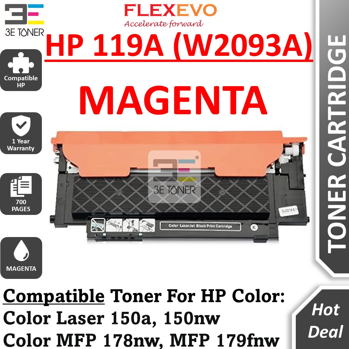 Compatible HP 119A W2090A W2091A W2092A W2093A 119 Toner for Color ...
