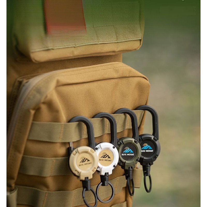 NEW Heavy Duty Retractable Pull Badges ID Reel Carabiner Key Chain Key ...