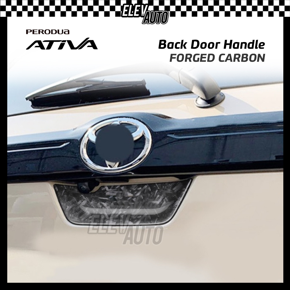 Perodua Ativa Back Door Handle Carbon Matte Black Chrome Trim Tailgate ...