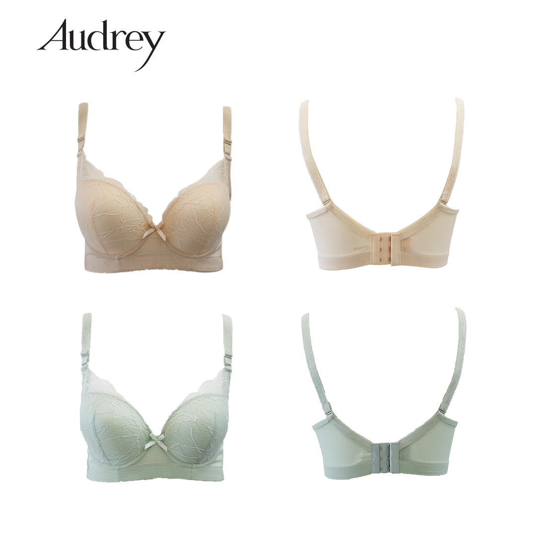 Audrey Style Wired 5/8 Cup Push Up Moulded Bra - B Cup Size 73-8199 ...