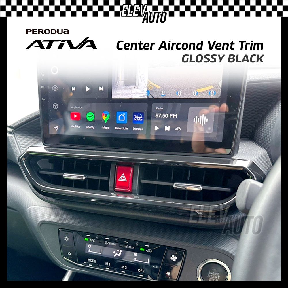 Perodua Ativa Center Aircond Vent Trim Carbon Fiber Black Accessories 2019 2020 2021 2022 2023 ...