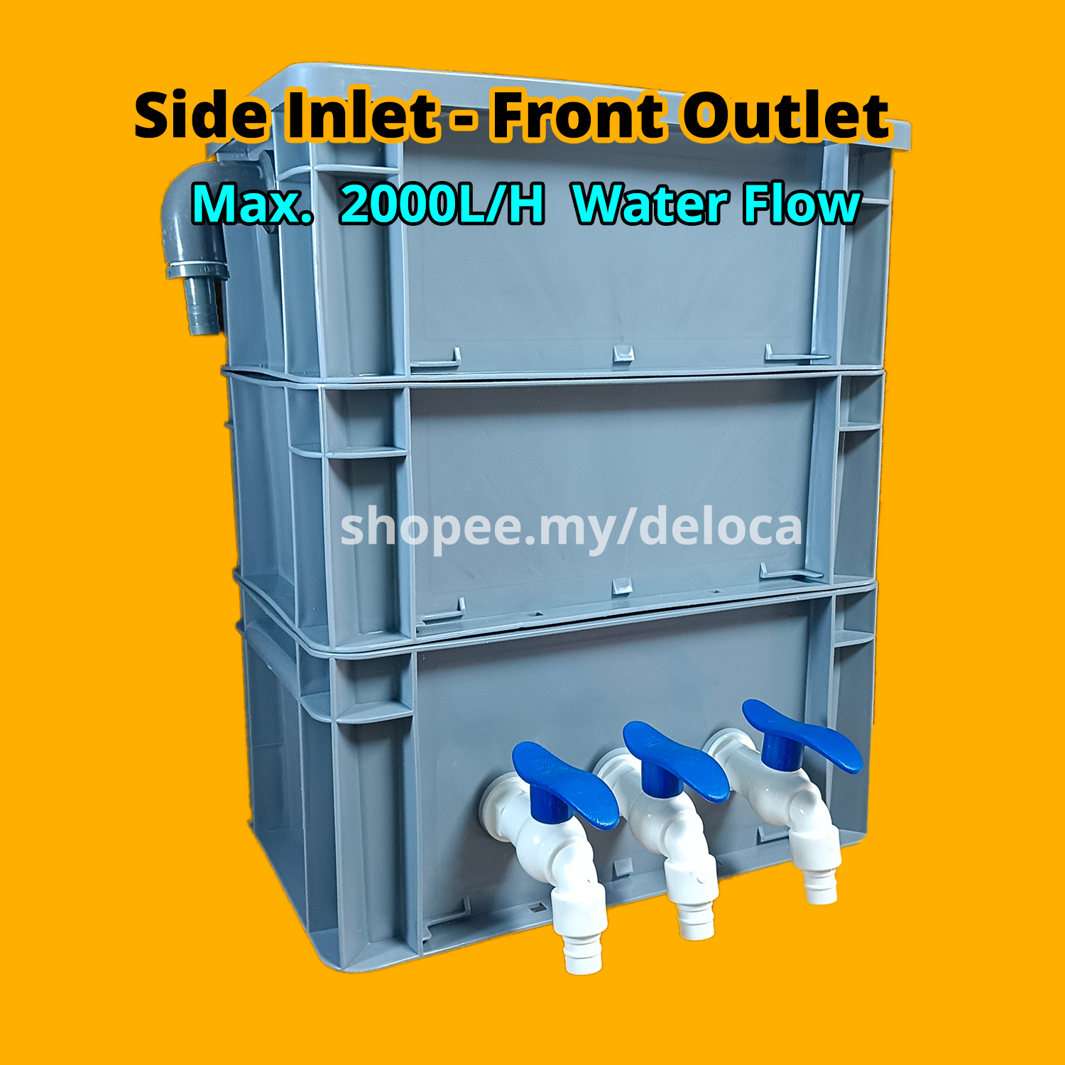 Aquarium Filter Box 3-Tier Indoor Aquarium Outdoor Filteration Box Fish ...
