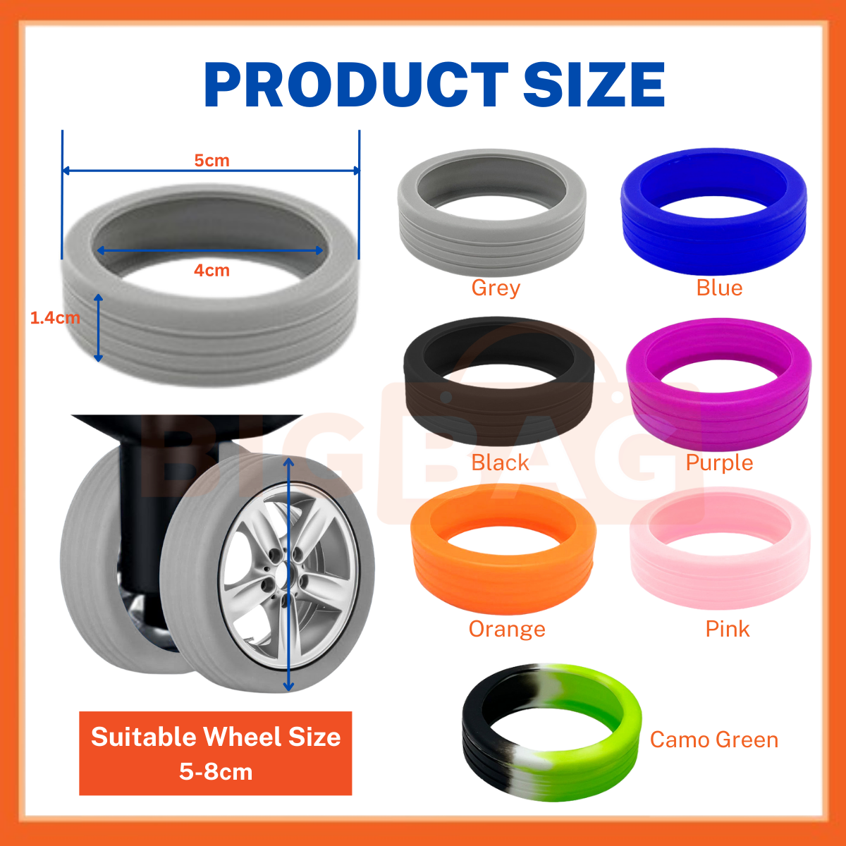 8Pcs Silicone Luggage Wheel Cover Luggage Wheel Protector Luggage Wheel ...