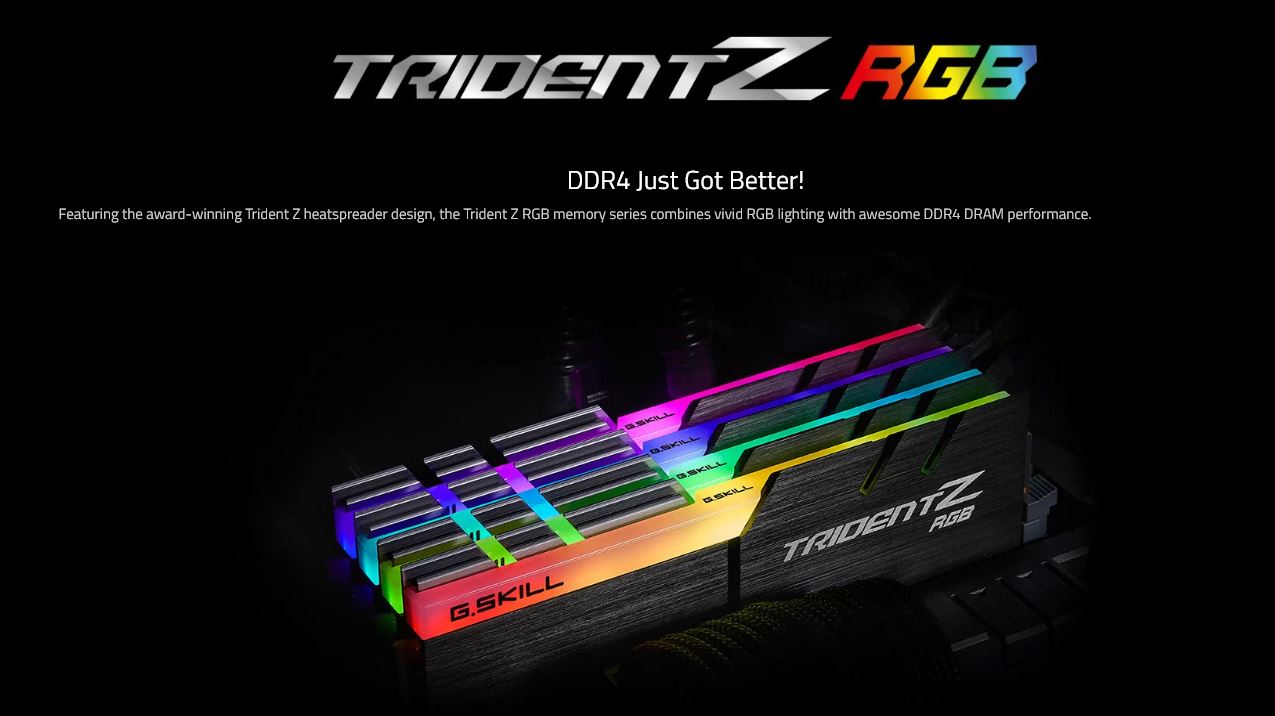 G.SKILL RAM TRIDENT Z RGB 16GB (8GBx2) DDR4 3200MHz GAMING MEMORY RAM ...