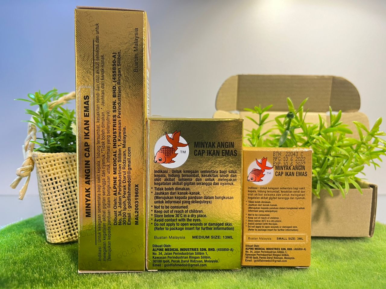 Minyak Angin Cap Ikan Emas~金魚標驅風油~Gold Fish Brand Medicated Oil ...