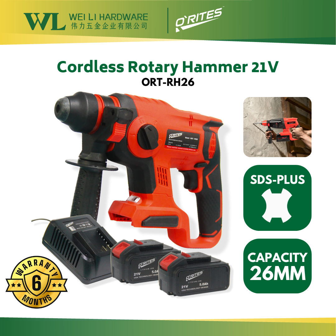 O'RITES ORT-RH26 Cordless Rotary Hammer 21V brushless / hammer drill ...