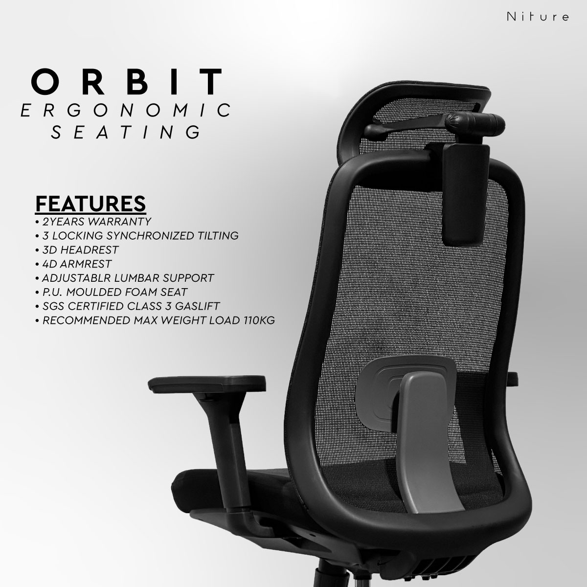 Orbit High Back Chair/Ergonomic Chair/Office Chair | Shopee Malaysia