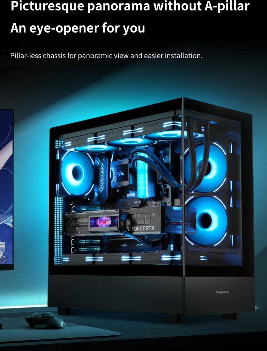 Segotep ENDURA PRO+ BLACK / WHITE / DRAGON MEGAVIEW Tower EATX ATX MATX ...