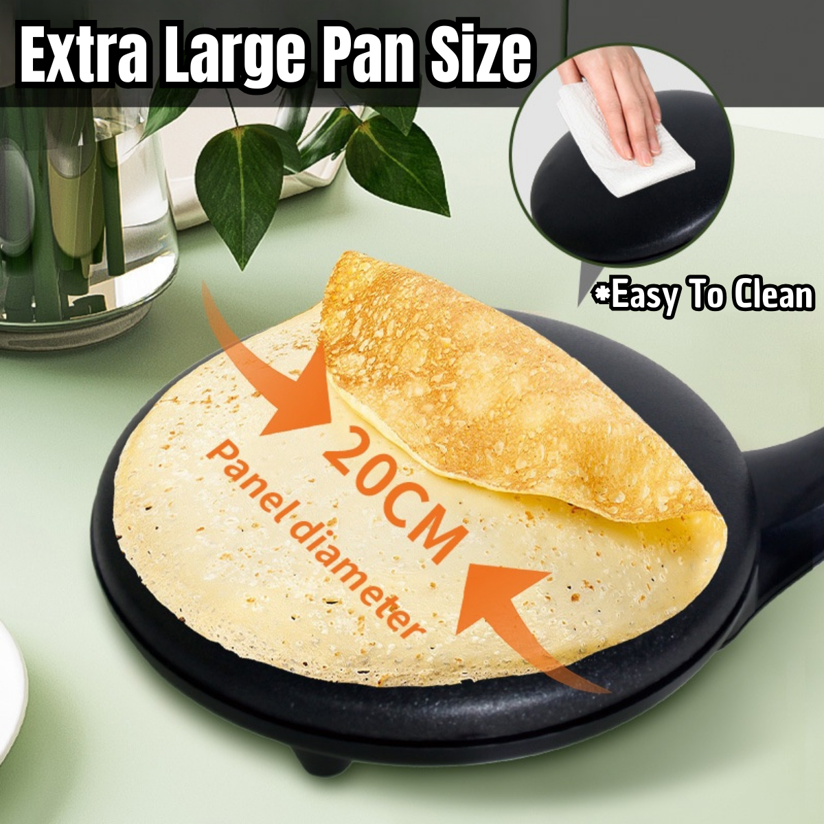 C&C Non-Stick Electric Crepe Pancake Maker Cooking Pan Popiah Maker ...