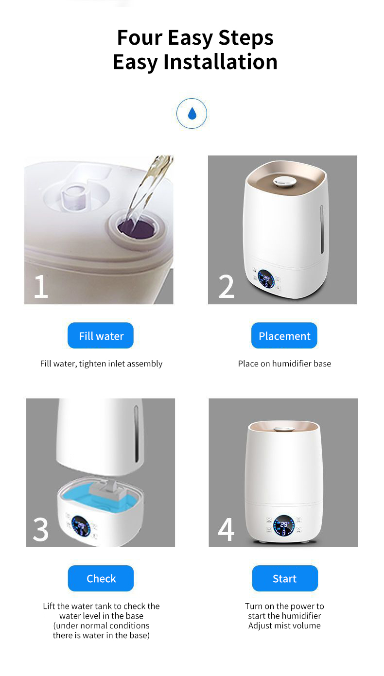 ONEHOME 4L Air Humidifier Purifier Diffuser Home Mist Maker Aroma ...