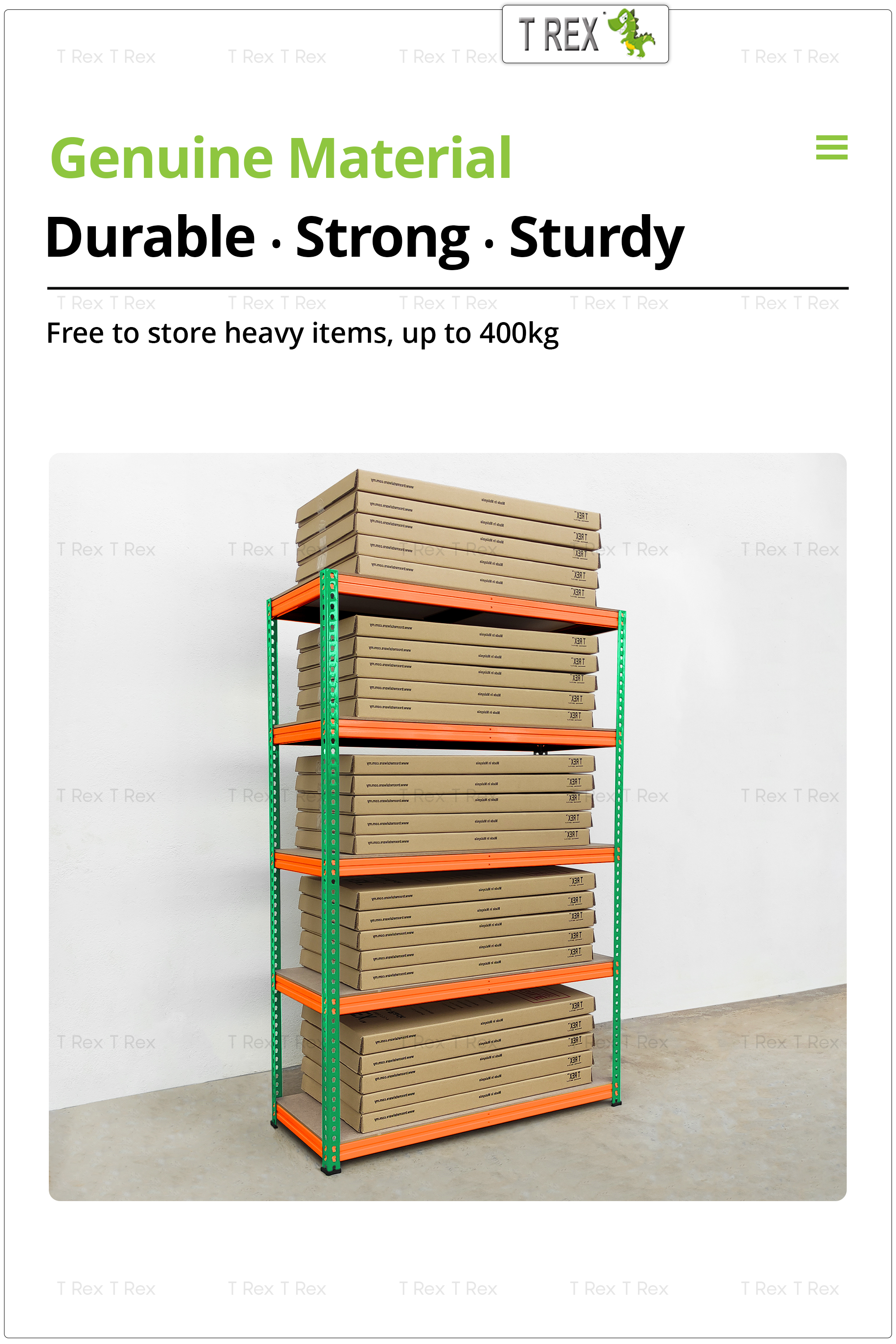 T Rex 4 Tiers Warehouse Boltless Rack / Store Room, Warehouse, Home ...