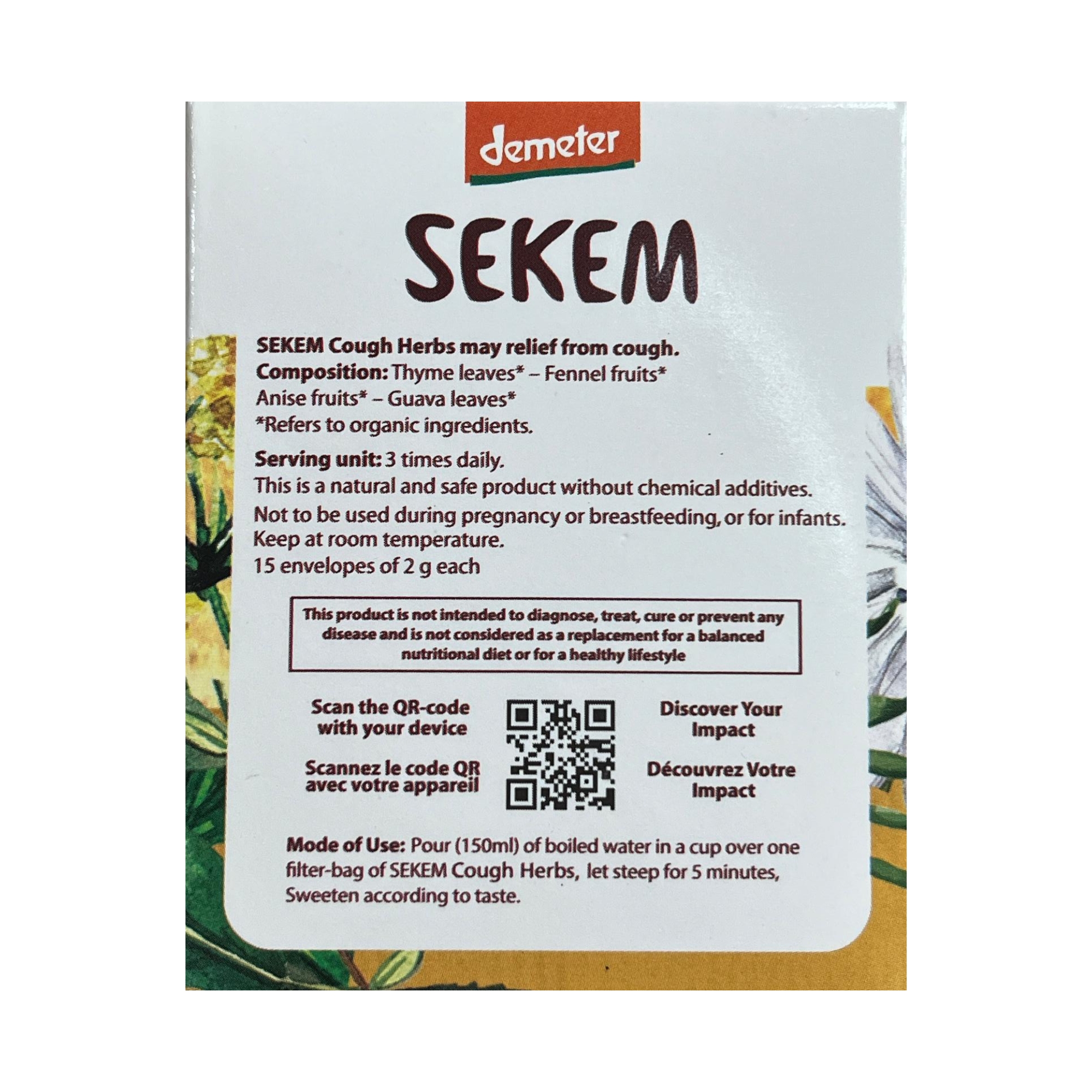 SEKEM DEMETER COUGH HERBS TEA / (15 FILTER BAGS/BOX) | Shopee Malaysia