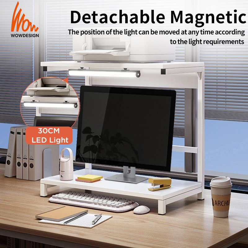 Monitor Stand With LED Light Desktop Organizer Printer Rack ...