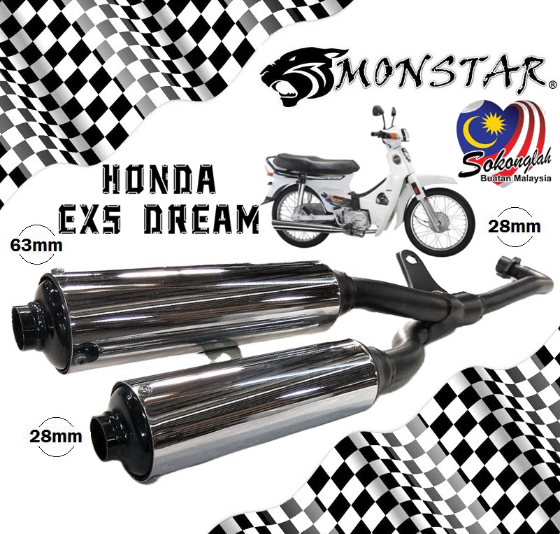 EX5 DREAM COBRA TWIN BIG Tabung ekzos 28mm Honda exos exzos Exhaust ...