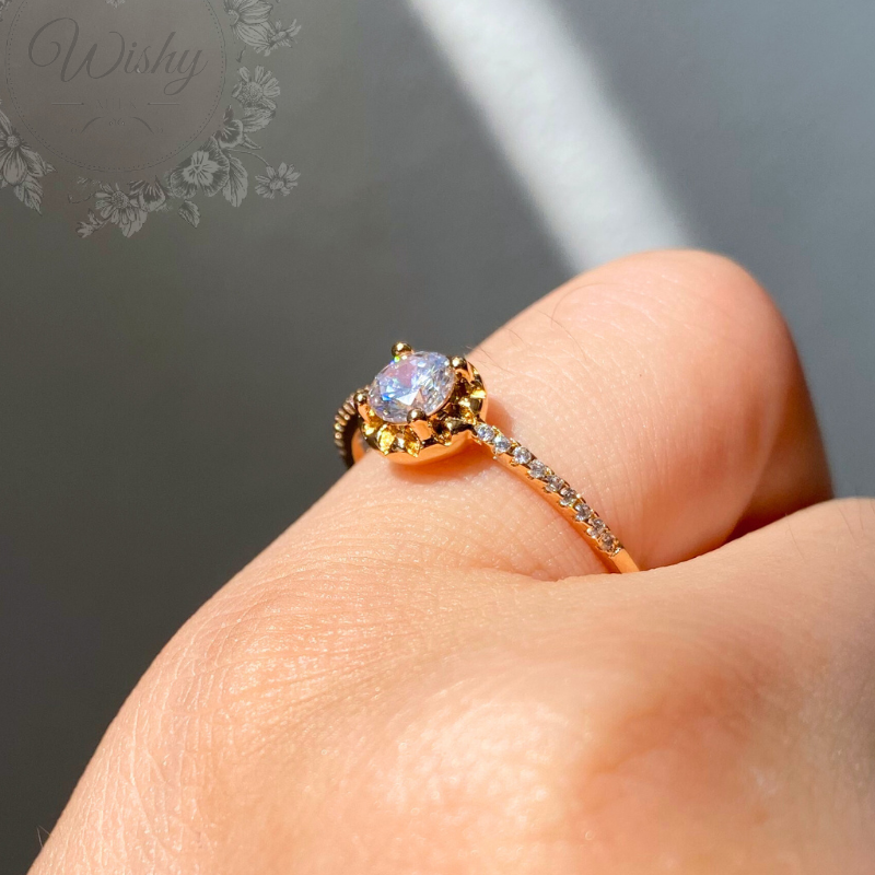 Cincin Emas Suasa Batu Zirconia Diamond Tunang Gold Plated Zirconia ...