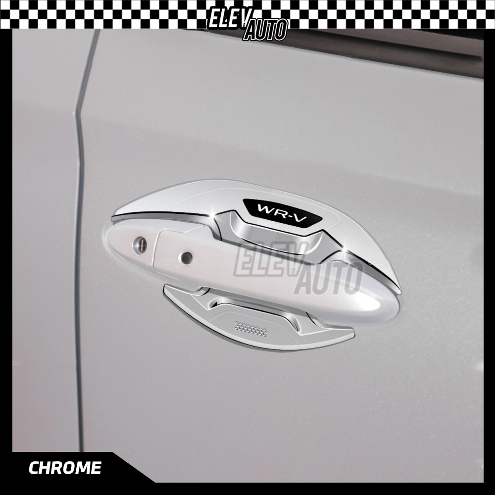 Honda WR-V WRV Front Door Handle Bowl Cover Trim Carbon Chrome Black ...