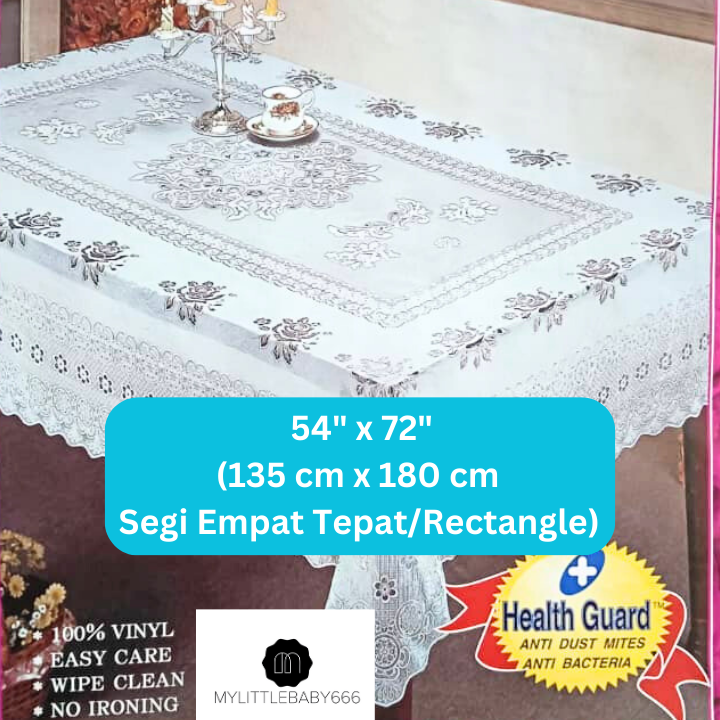 PVC VINLY ALAS MEJA MAKAN 6 KERUSI ( BUJUR / SEGI EMPAT TEPAT ) 6 ...