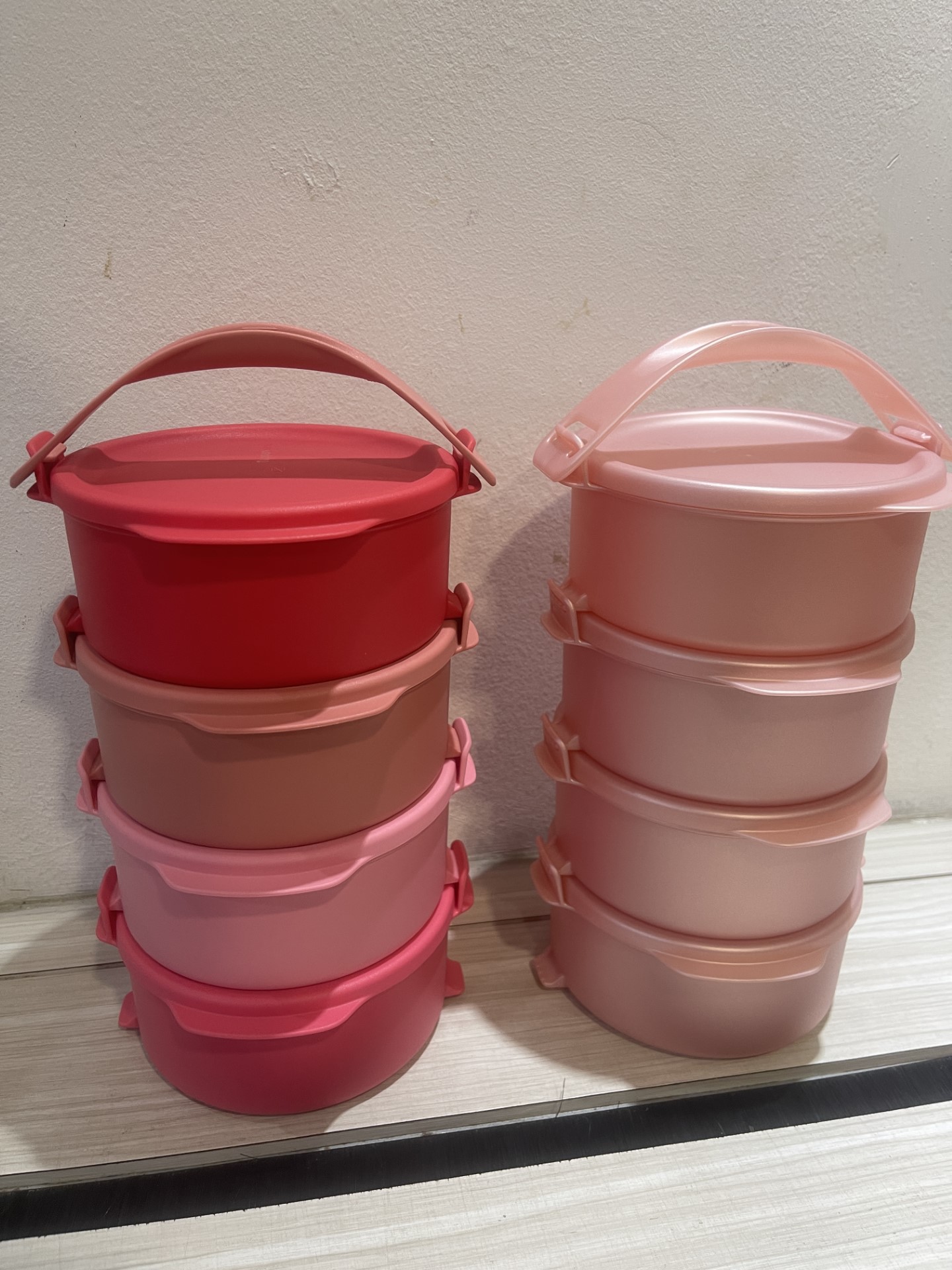 Tupperware Tup Tiffin Set/ Round Click To Go Set 550ml/ Bekas Makanan ...