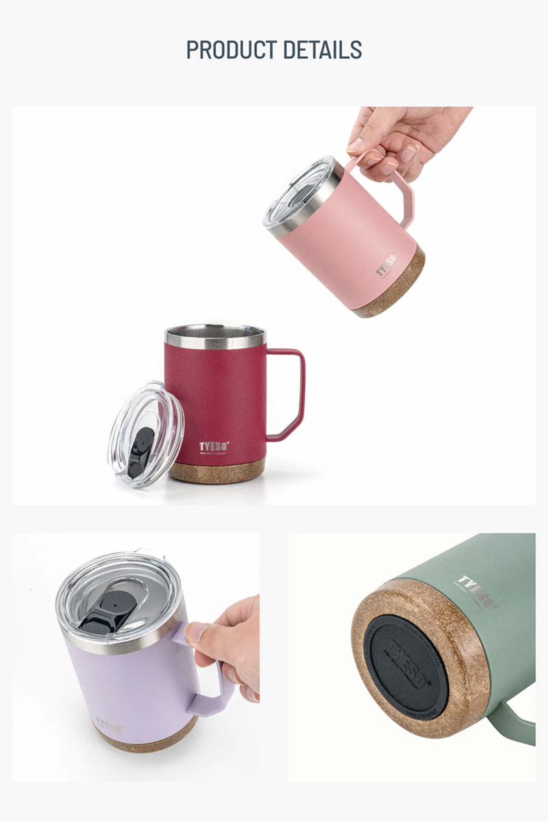 TYESO Thermal Coffee Cup With Side Handle (530ml/710ml) TS-8836/TS-8837 | Shopee Malaysia