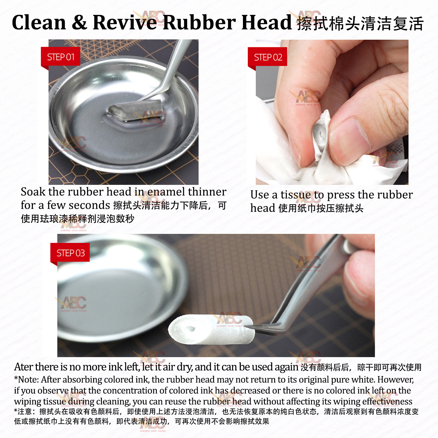 (HobbyMio) Panel Line Eraser - Metal Wipe Handle Clean Sponge Swab ...