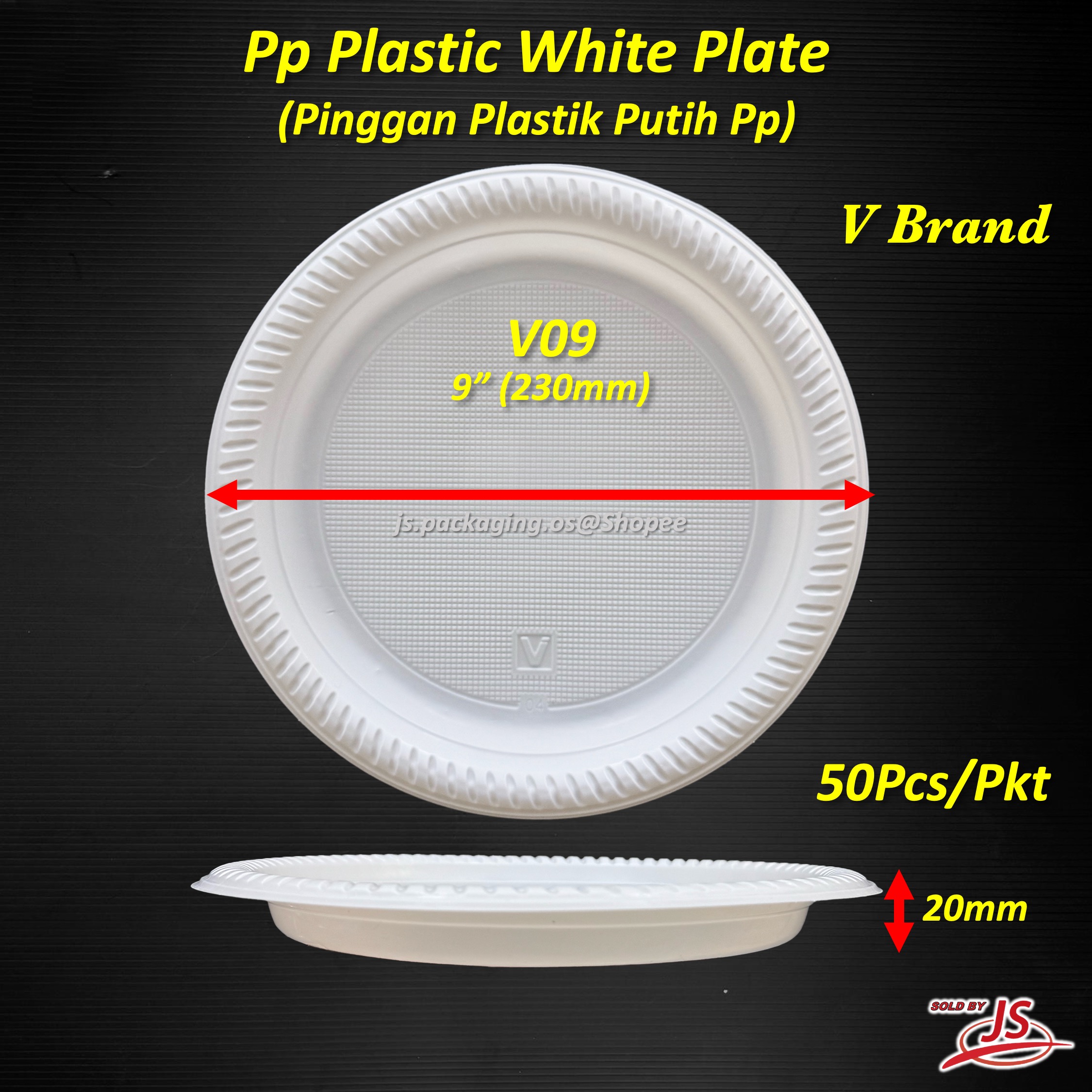 PP Plate Plastic Disposable Party Plate [50Pcs] Pinggan Pakai Buang 6 ...