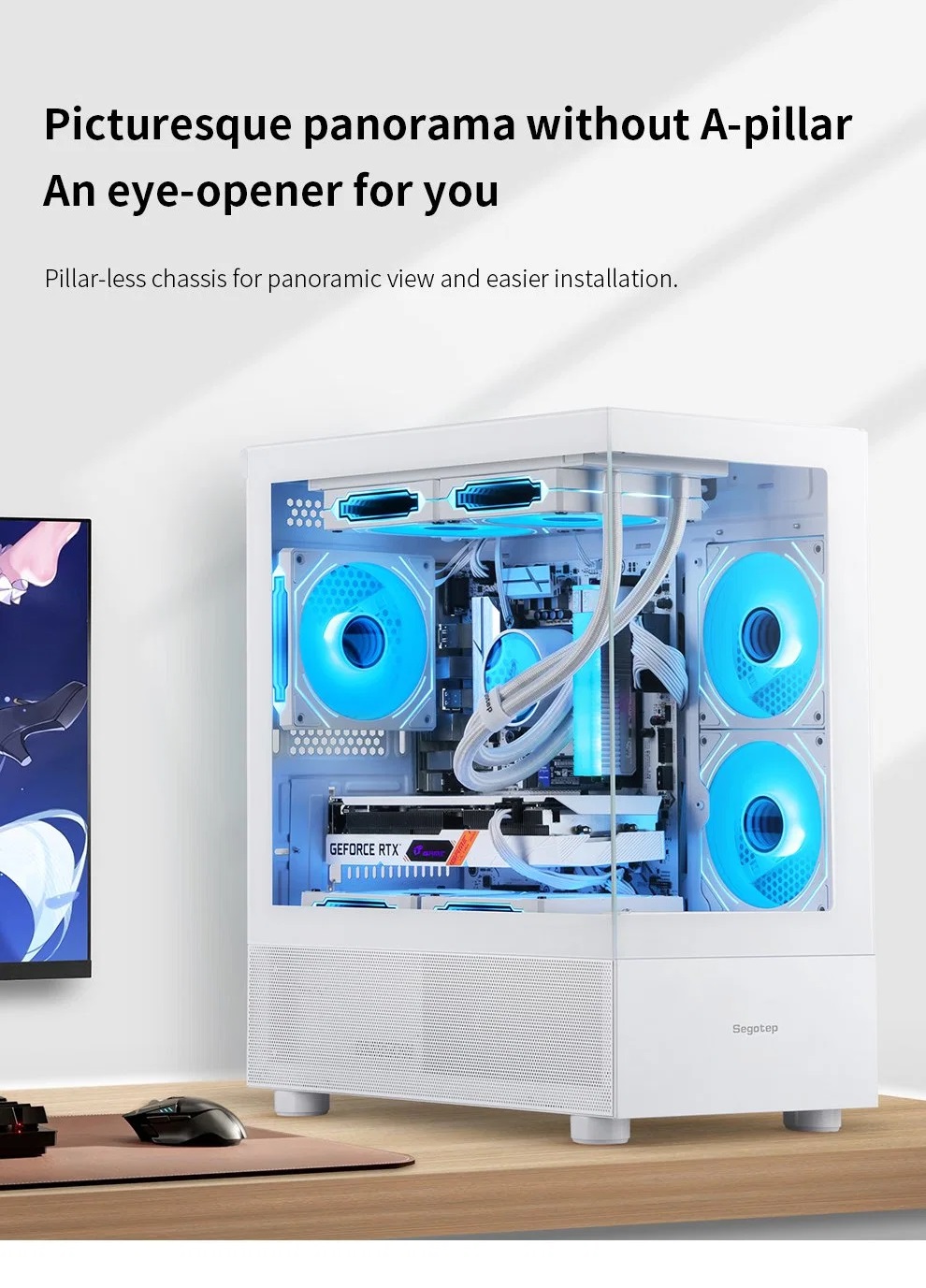 SEGOTEP ENDURA 240S M-ATX PC CASE WITH 3 ARGB FANS - BLACK / WHITE ...