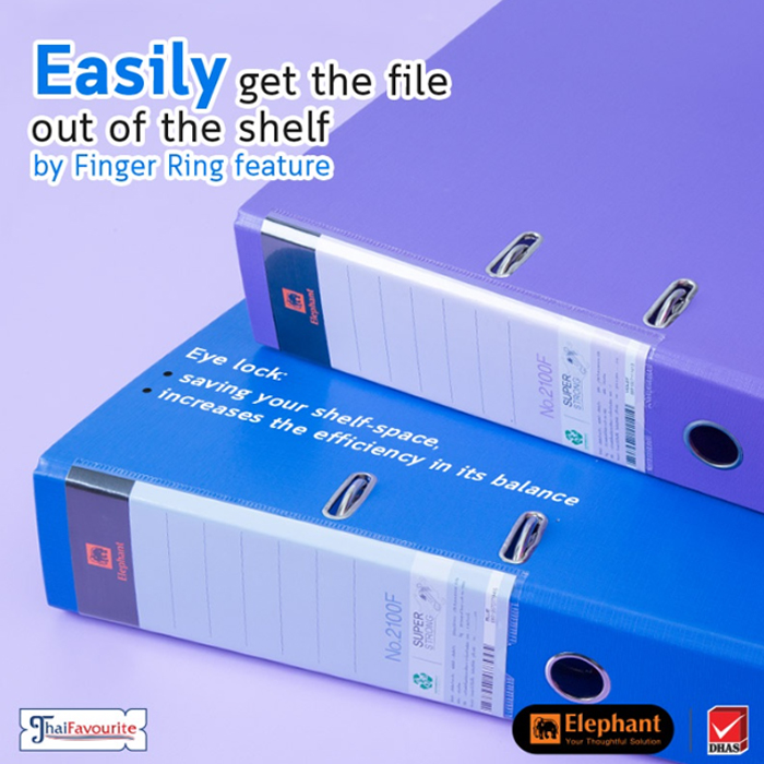 Elephant 2100F 3Inch F4 Color Lever Arch File Super Strong | Shopee ...