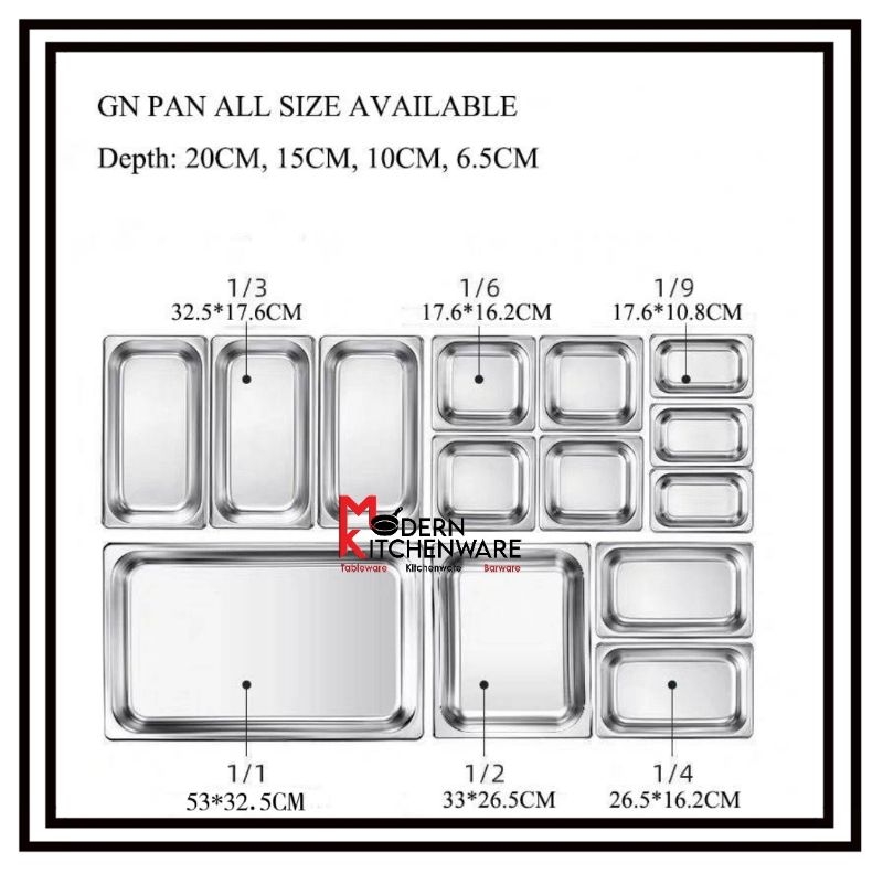 【ModernKitchenware】Commercial HeavyDuty Stainless Steel 1/2 Half Size ...