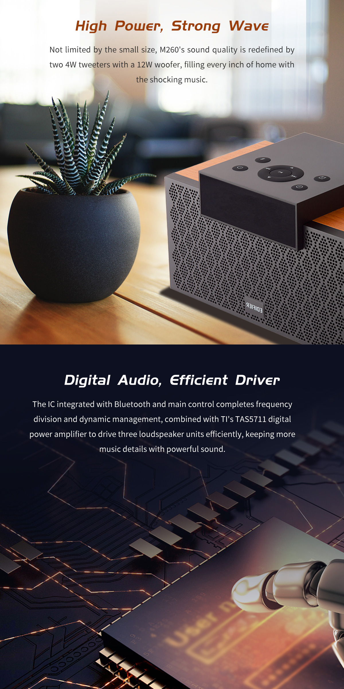 Edifier MP260 Portable Speaker - Bluetooth V5.0 | Built-in Clock ...
