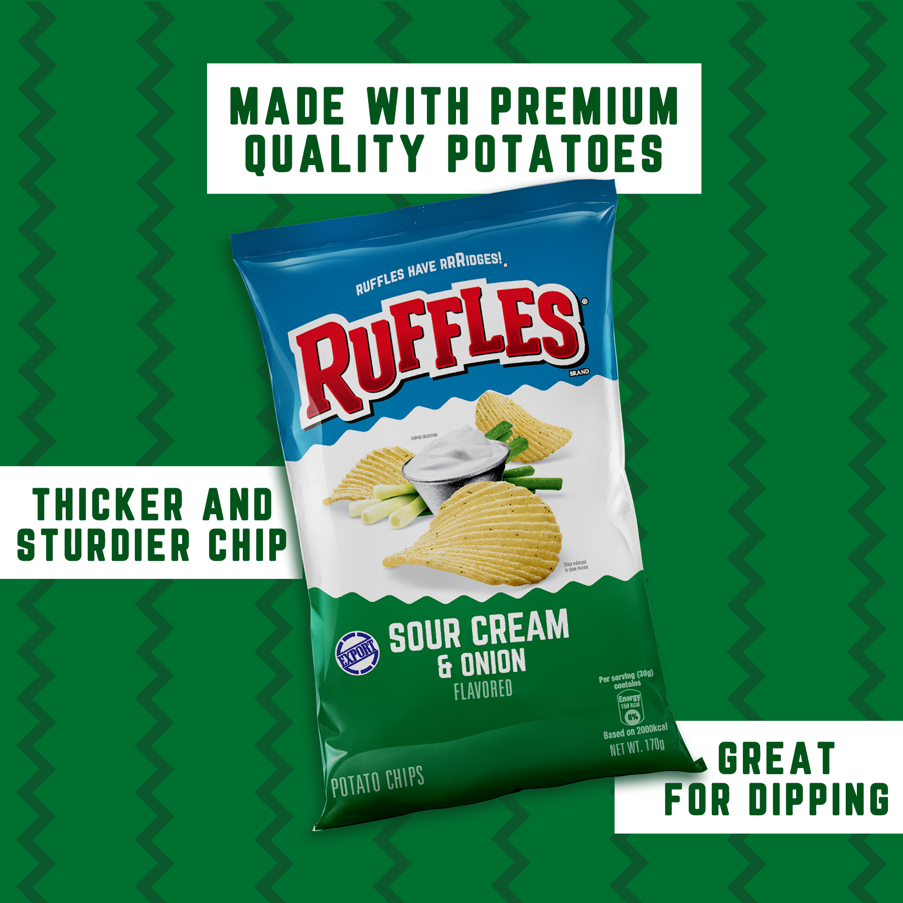 Ruffles Sour Cream & Onion 170g | Shopee Malaysia