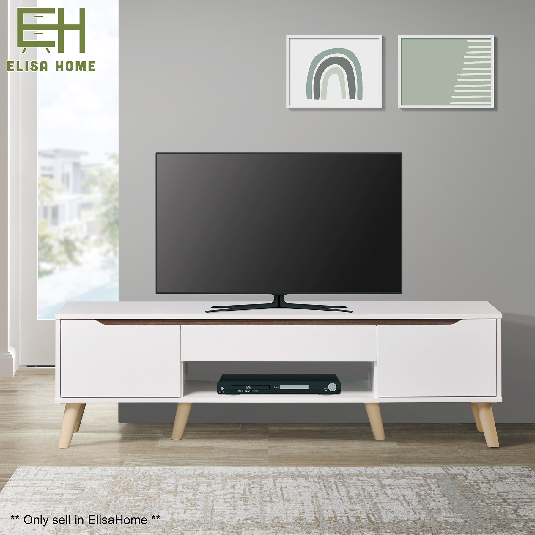 ELISA HOME Aishah 5 Feet TV Cabinet Rak TV 电视柜 | Shopee Malaysia