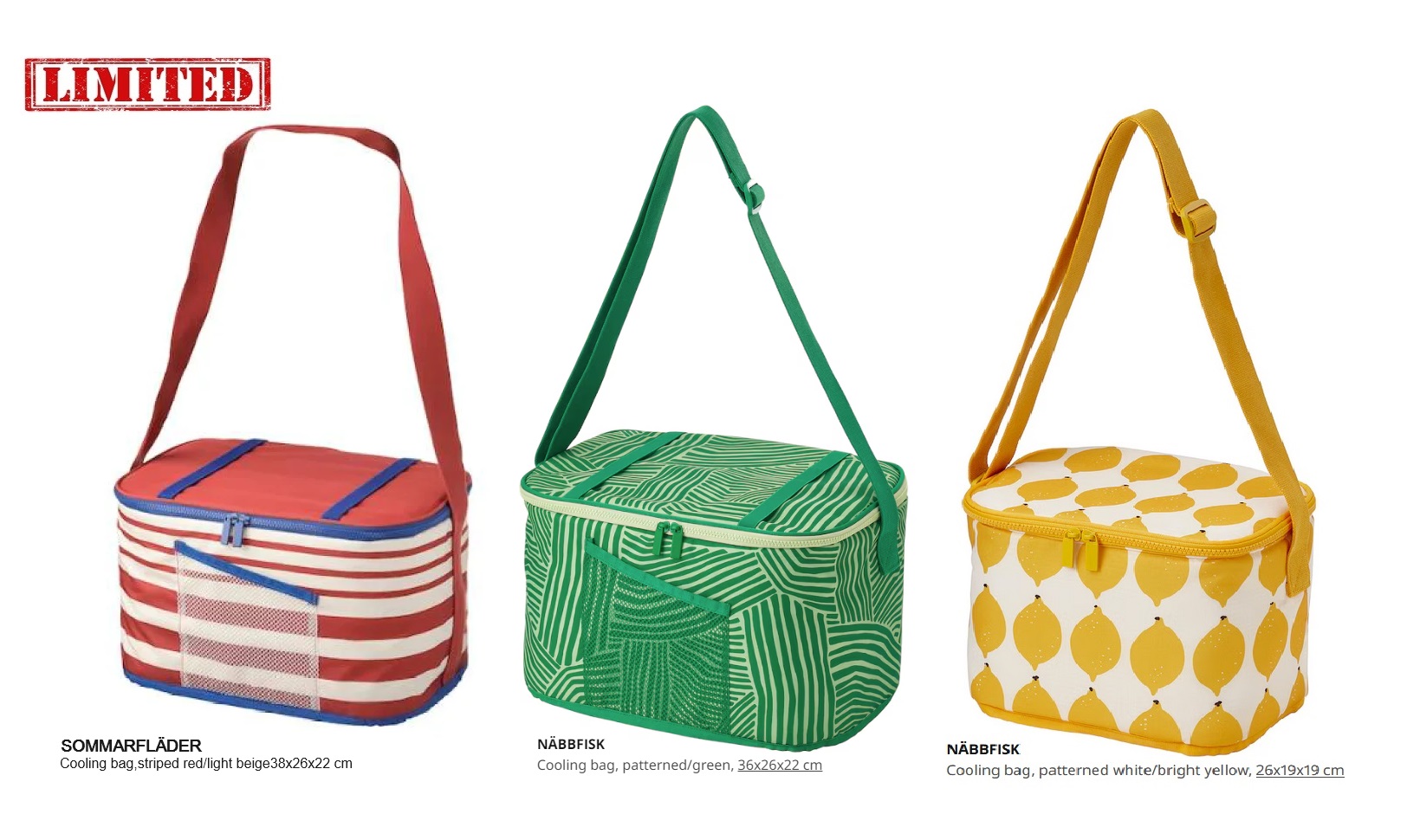 IKEA SOMMARFLADER | NABBFISK Cooling Bag | Cool Bag | Cooler Bag | Beg ...