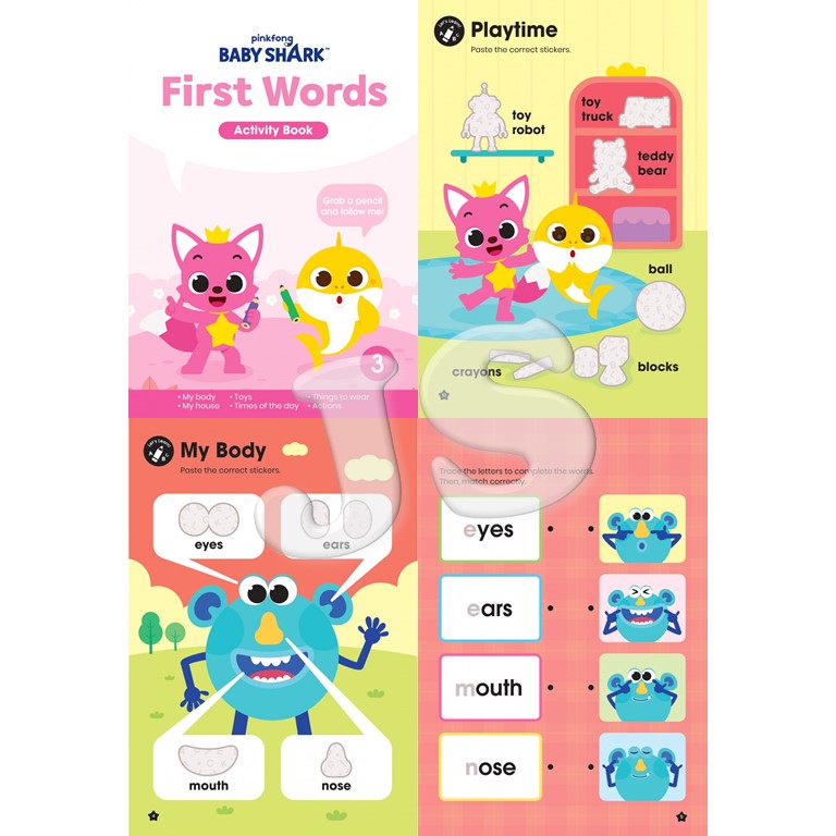BABY SHARK FIRST WORDS ACTIVITY BOOK | PHONICS & MATHS ACTIVITY WITH ...