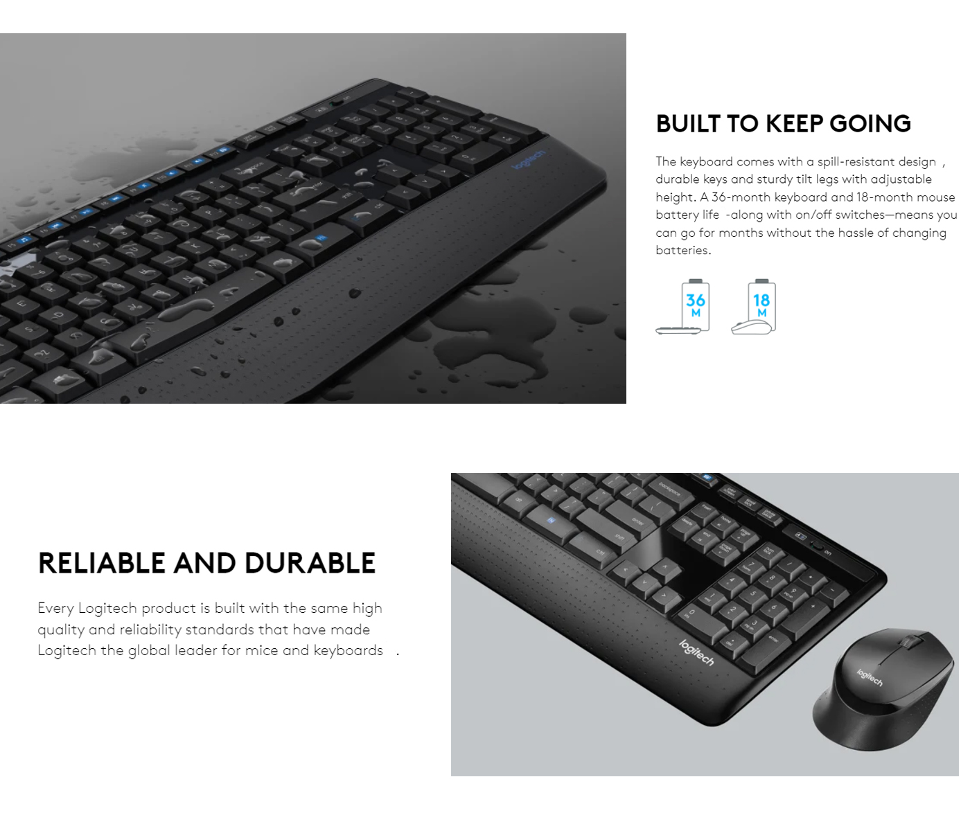 Logitech MK345 Comfort Wireless Keyboard and Mouse Combo with Palm Rest ...