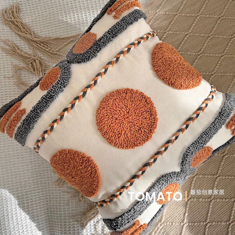 45cm x 45cm Premium Sofa Pillow Cover Designer Embroidery Tufted ...