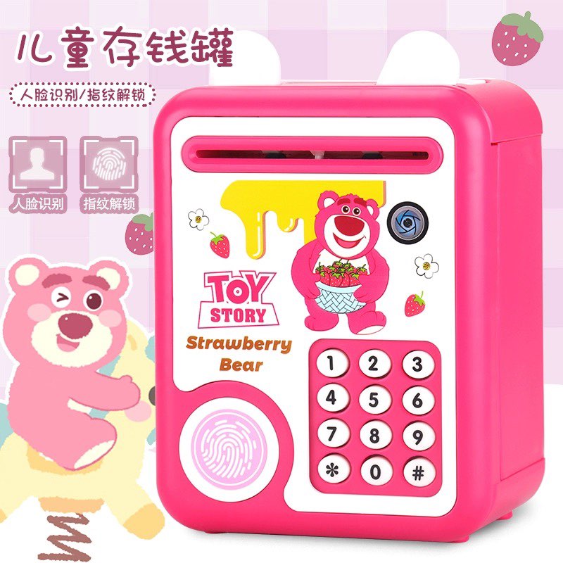 ATM Machine Coin Bank Unlock with Fingerprint Password Simpanan ATM ...