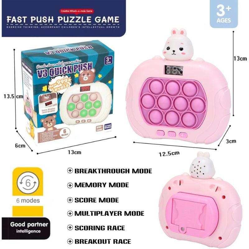 🐳999 Level+6 Mode+Led Display V3 Quick Push Game Pop It Electronic ...