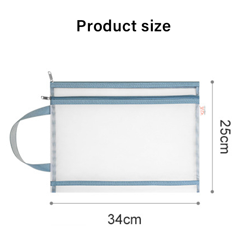 Double Layer Nylon Document Bag File Folder Pouch A4 Zipper Bags School ...