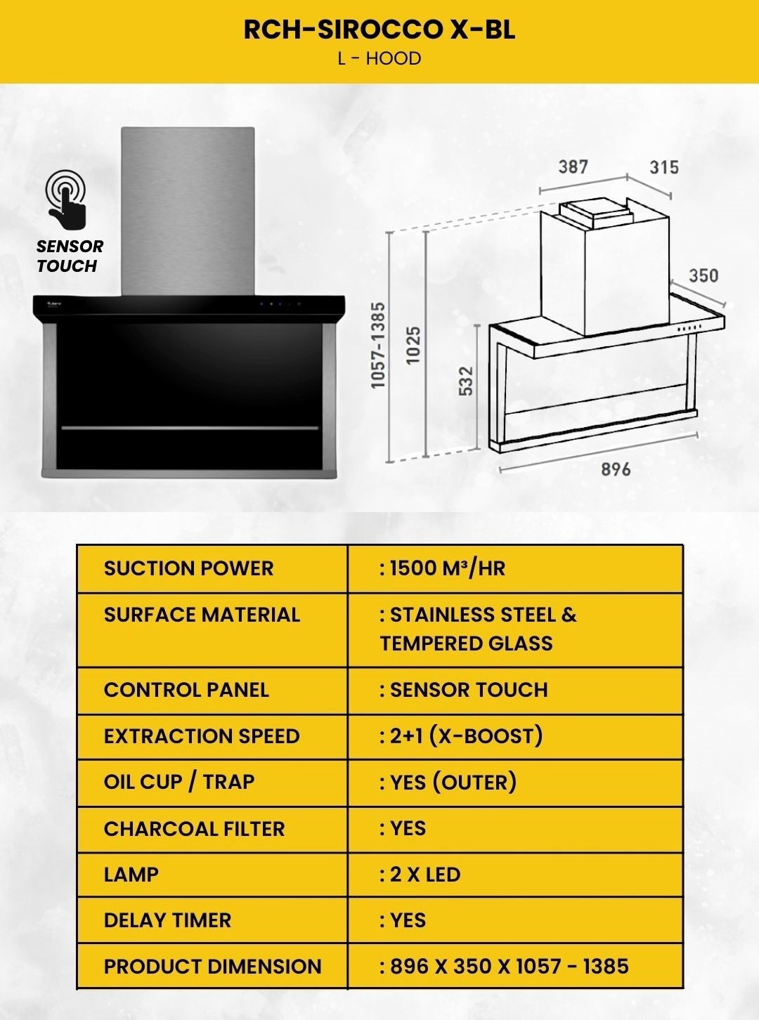 SYK Rubine Kitchen Hood and Hob Set Mark X Boxline Cooker Hood Kitchen ...