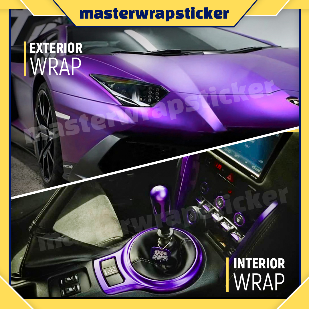 NEW SATIN MATTE PURPLE CAR STICKER(152CM-90CM)stiker kereta ungu vinyl ...